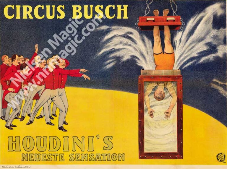 Houdini – Water Torture Cell – Circus Busch - Magic Posters & Magic ...